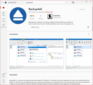 Backup4all is now available on the Microsoft Store